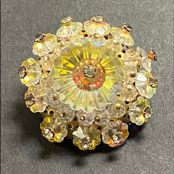 Vintage | Jewelry | Vintage Aurora Borealis Crystal Pin Set Brooch Pin ...
